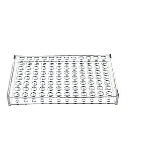 Aicosineg 96Holes Centrifuge Tube Holder 0.43in Acrylic Test Tube Rack Holder Plastic Tube Rack Rectangular Plastic Stand Bracket Rack Test Tube Rack for Labortory Holder Party Favors Decoration Clear