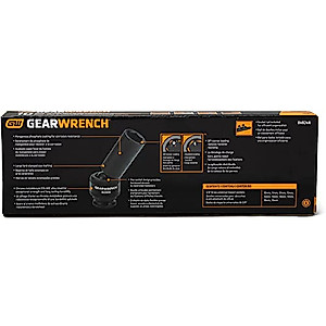 GEARWRENCH 10 Piece 3/8 Inch Drive 6 Pt. Deep Universal Impact Socket Set, Metric - 84924N