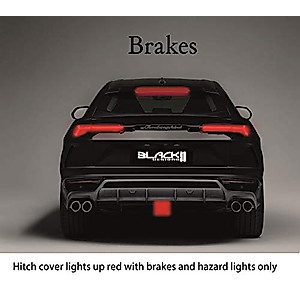 Black11 Designs Hitch Cover Art – Pink Butterfly - Custom Designed Trailer Receiver LED Brake Light for 2 x 2 inch Tow Hitch Car Truck Accessories