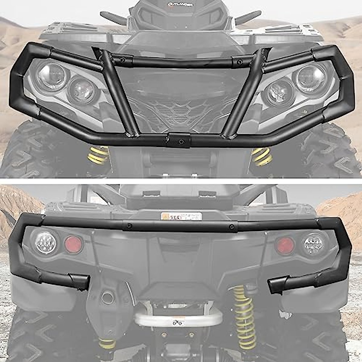 Front & Rear Bumper for Can Am Outlander 570 1000 XMR Accessories, A & UTV PRO Front Brushguard Protect for 2012-2022 Can-Am G2 450 500 650 800 850 MAX, Replace OEM # 715004837, 715004920, 2 Set