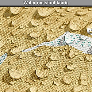 Ambesonne Bunny Fabric by The Yard, Countryside Field Nature Inspired Pattern Animals with Floral Ornaments, Decorative Fabric for Upholstery and Home Accents, 1 Yard, Mustard Seafoam White