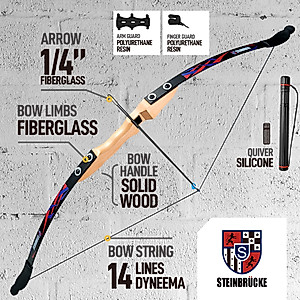 Recurve Bow and Arrow Adult - 54" Traditional Wood Takedown Recurve Bow with Lightweight Design, Right Handed Archery Bow for Adults, Youth, Beginner Hunting, Training Practice (40lbs)