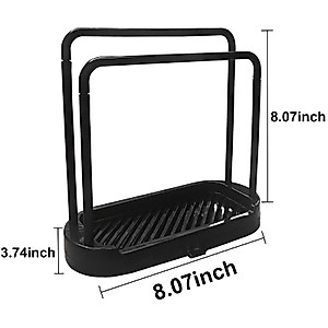 3 in 1 Sponge Holder Sink Caddy, Dish Cloth Hanger + Soap Rack + Sink ，with Drain Pan, for Kitchen Sink or Bathroom Storage,Sponge Brush Soap Dish Dishcloth RackStopper Holder