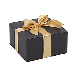Stockroom Plus 10 Pack Black Gift Boxes with Lids, Ribbon and Blank White Greeting Cards (8 x 8 x 4 in)