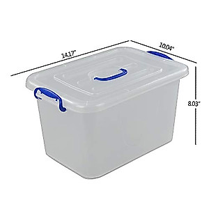 Vababa 4-Pack 12 L Clear Plastic Latch Storage Boxes with Lids
