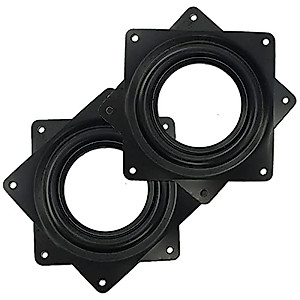 DMSTECH 2 Pack 4" Lazy Susan Turntable (Black) 300-lb Steel Ball Bearing Rotating Tray Strong Sturdy Table Cabinet Low Profile for 360˚ Chair and Door, Kitchen, Craft Project, Makeup Holder, Monitor