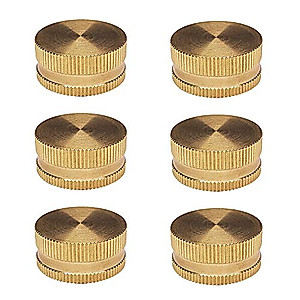 HQMPC Garden Hose Cap with Washer Brass Hose End Garden Hose Connector Brass Cap 3/4" NH 6Pcs Garden Hose Female Fitting Cap