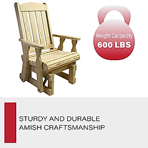 Amish Casual Heavy Duty 600 Lb Mission High Back Treated Glider Chair (Unfinished)