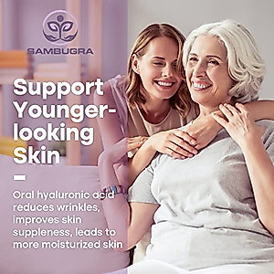 Sambugra Liposomal Hyaluronic Acid Capsules - Hyaluronic Acid Supplements with 1000mg Hyaluronic Acid, Dietary Supplement Support Skin Hydration and Joint Lubrication, 120 Capsules(Pack of 2)