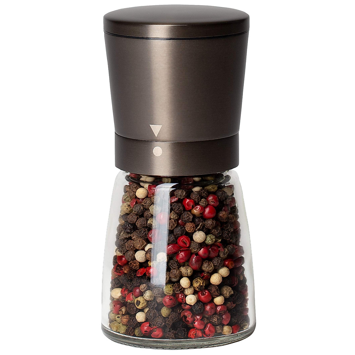 Pepper Grinder or Salt Shaker for Professional Chef - Best Spice Mill with Brushed Stainless Steel, Special Mark, Ceramic Blades, and Adjustable Coarseness (Dark Bronze)