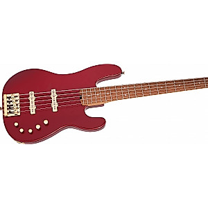 Charvel Pro-Mod San Dimas Bass Guitar JJ V, Caramelized Maple Fingerboard (Candy Apple Red)