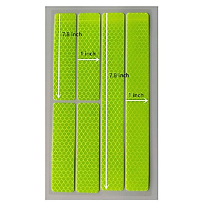 42Pcs Reflective Stickers, Reflective Helmet Bicycle Stickers， Reflective Decals, BikeReflective Tape, NightSafety StickersforBicycle, Wheelchairs, Motorbike, Helmet, Scooter (Green)