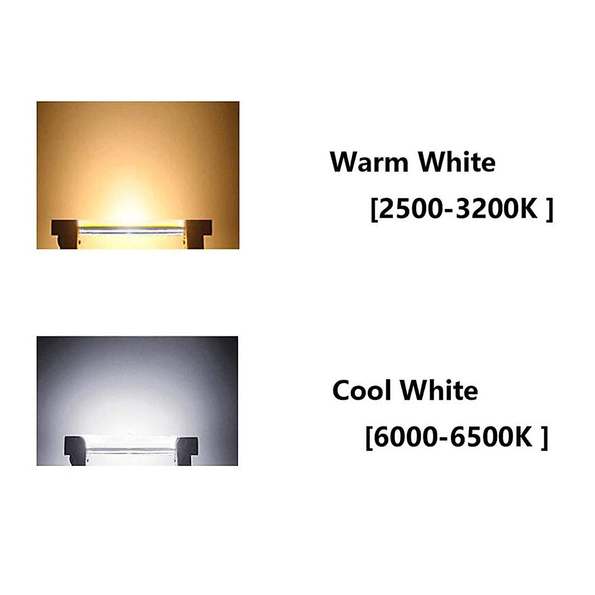 Yecherate 78mm 5W R7S LED Bulb (3 Pack) 50W Halogen Equivalent 78mm J-Type 5W 120V R7S Base 6000K Cool White J Type T3 78mm Double Ended Flood Light Bulbs 360°Beam Angle Landscape Lights