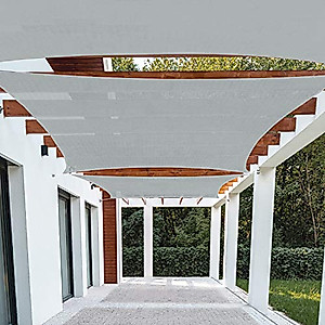 Patio Paradise 16' x 16' Light Grey Sun Shade Sail Square Square Canopy - Permeable UV Block Fabric Durable Patio Outdoor - Customized Available
