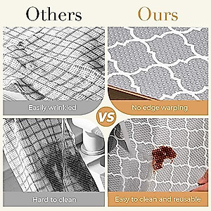 Glotoch Upgraded Non Slip Shelf Liner with Dot, Non Adhesive Drawer Liner, Waterproof Shelf Liners for Kitchen Cabinets, Drawer, Fridge, Wire Shelving, Pantry-12” X 20 FT, Heavy Duty, Grey