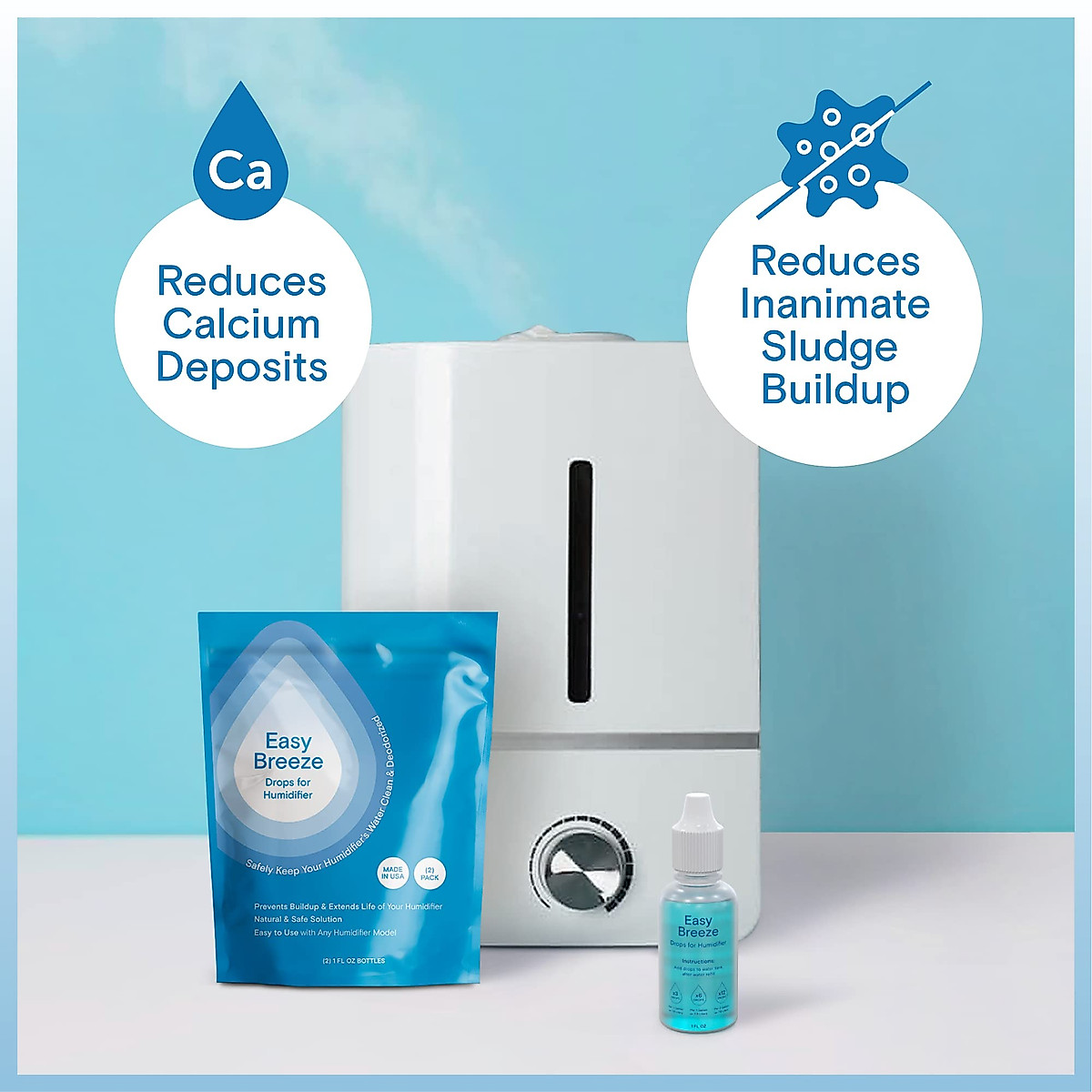 Humidifier Cleaner Drops for All Makes & Models - Made in USA Humidifier Treatment for Peak Performance - Water Humidifier Drops for Cleaning - Humidifier Solution Humidifier Water Treatment