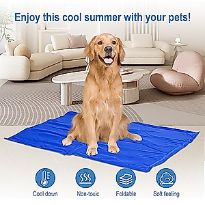 Yaureozi Dog Cooling Pad, Pet Gel Cooling Pad, No Refrigeration or Electricity Needed, Summer Pet Ice Pad for Kennels, Crates and Travel 19.7 X 25.6 Inch