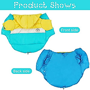 FUAMEY Dog Winter Coat,Puppy Puffer Jacket Warm Padded Pet Snow Vest Cute Windproof Dog Clothes Doggy Warm Waterproof Outdoor Lightweight Small Dog Hoodie,Chihuahua Poodles Yorkshire Pet Apparel