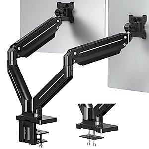 MOUNTUP Dual Monitor Desk Mount for 13-42’’ Computer Screen, Ultrawide Monitor Arm Holds 2.2-37.5 lbs Each, Full Motion Monitor Stand for 2 Monitors with Clamp/Grommet Base, VESA Mount 75x75 100x100