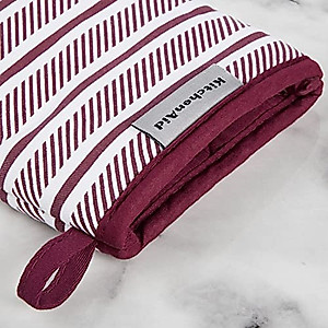 KitchenAid Albany Mini Oven Mitt 2-Pack Set, Beet, 5.5"x8"