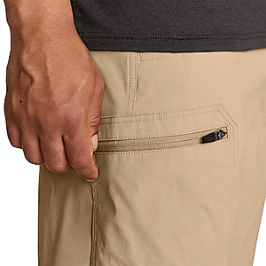 Eddie Bauer Men's Rainier Pull-On Shorts, Light Khaki, Medium, Hiking Shorts
