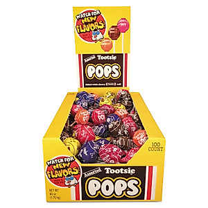Tootsie 1014965 Tootsie Pops, 0.76 oz, Assorted Flavors, 100/Box