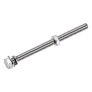 uxcell M8 x 100mm Hex Head Screws Bolts, Nuts, Flat & Lock Washers Kits, 304 Stainless Steel Fully Thread Hexagon Bolts 6 Sets