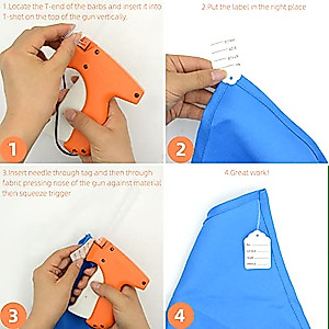1606 Pieces Clothing Tagging Gun Kit for Clothes Labeler, Garment Price Tag Attacher Gun with 6 Steel Needles and 1600 1-in Barbs Fasteners for Fine Tagging Applications