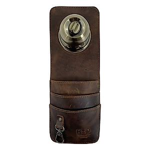Hide & Drink, Doorknob Hanger Handmade from Full Grain Leather - Bourbon Brown