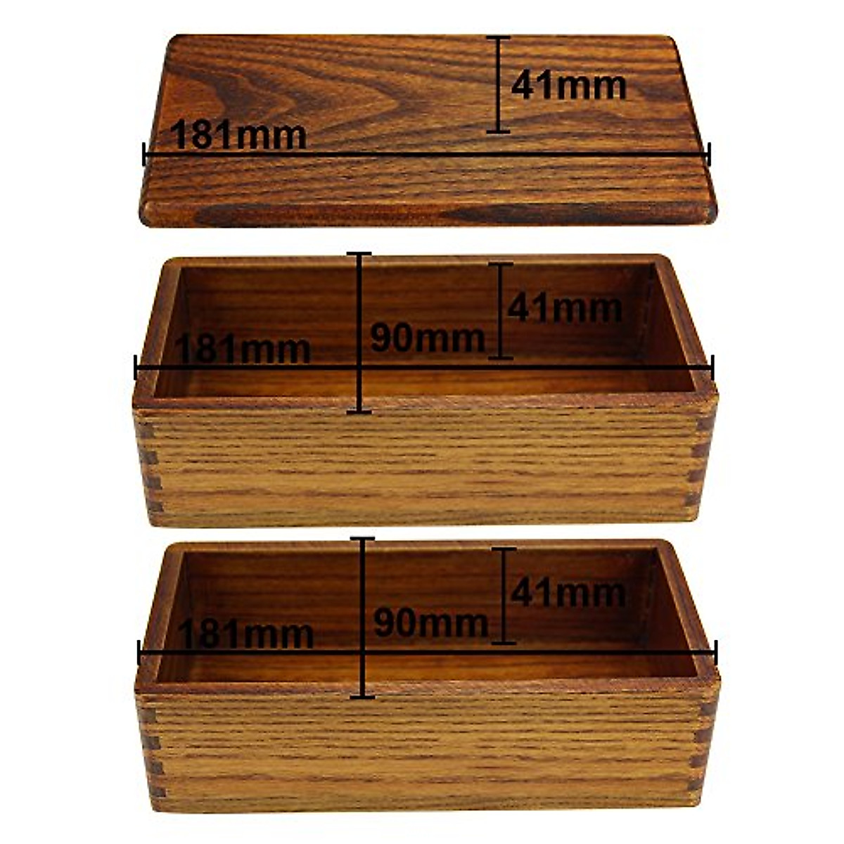 Wood Bento Box, Lunch boxes, Japanese Traditional Natural Square Wooden Lunch Containers Women's Men's Adult Wood Bento Box with Spoon Fork kit