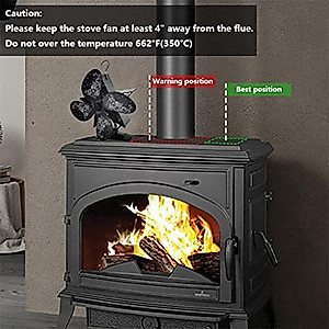 UXZDX CUJUX 4-Blade Heat Powered Stove Fan Burner/Fireplace Quiet Fan Heater Tool Efficient Heat (Color : B, Size : 17.8cm x 14.5cm x 8cm)