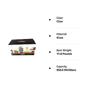 Snapware Pure Pyrex 18-Piece Glass Food Storage Set, 2.6, Clear