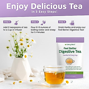 Calming Blends - Feel Better Digestive Tea - Loose Leaf Tea - Organic Herbal Teas