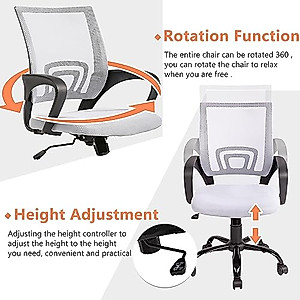 BestOffice Office Chair Ergonomic Desk Chair Mesh Computer Chair Lumbar Support Modern Executive Adjustable Stool Rolling Swivel Chair for Back Pain,White