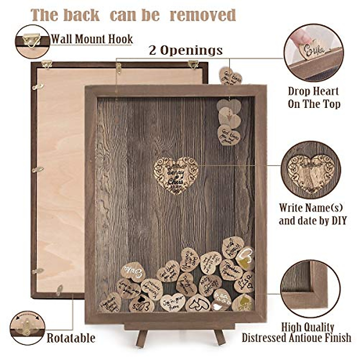 Homish Wedding Guest Book Alternative Rustic Wedding Decorations for Reception Wedding Signs Rustic Brown