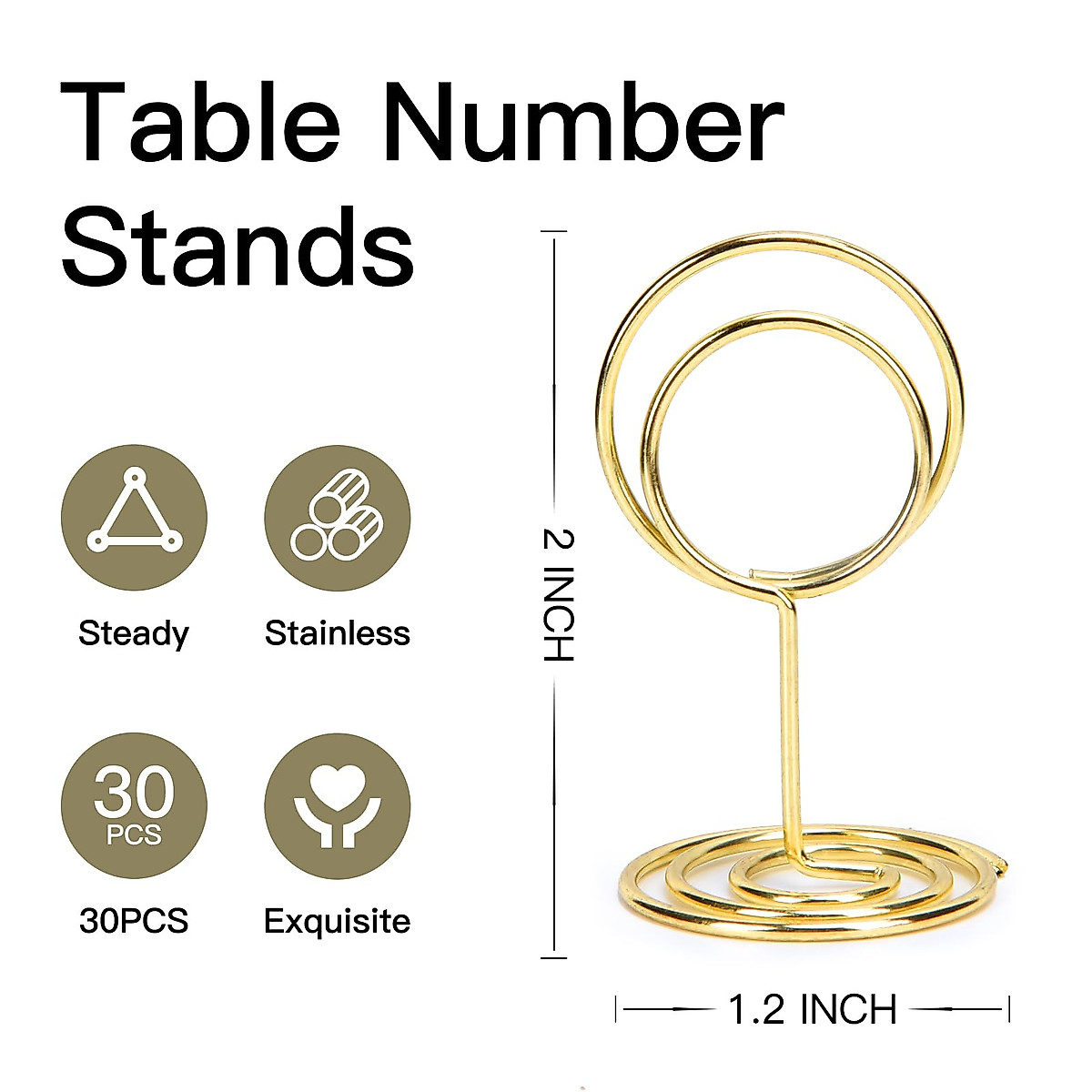 30 Pcs Mini Place Card Holders,Place Card Holders, Wire Picture Holders, Small Table Card Holders, Photo Holders for Centerpieces, Wedding Reception, Party, Birthday (Gold)