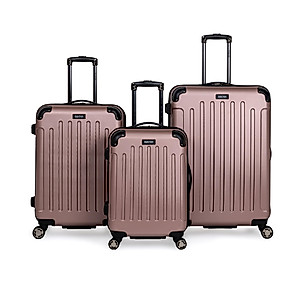 Kenneth Cole REACTION Renegade Luggage Expandable 8-Wheel Spinner Lightweight Hardside Suitcase, Rose Gold, 3-Piece Set (20"/24"/28")