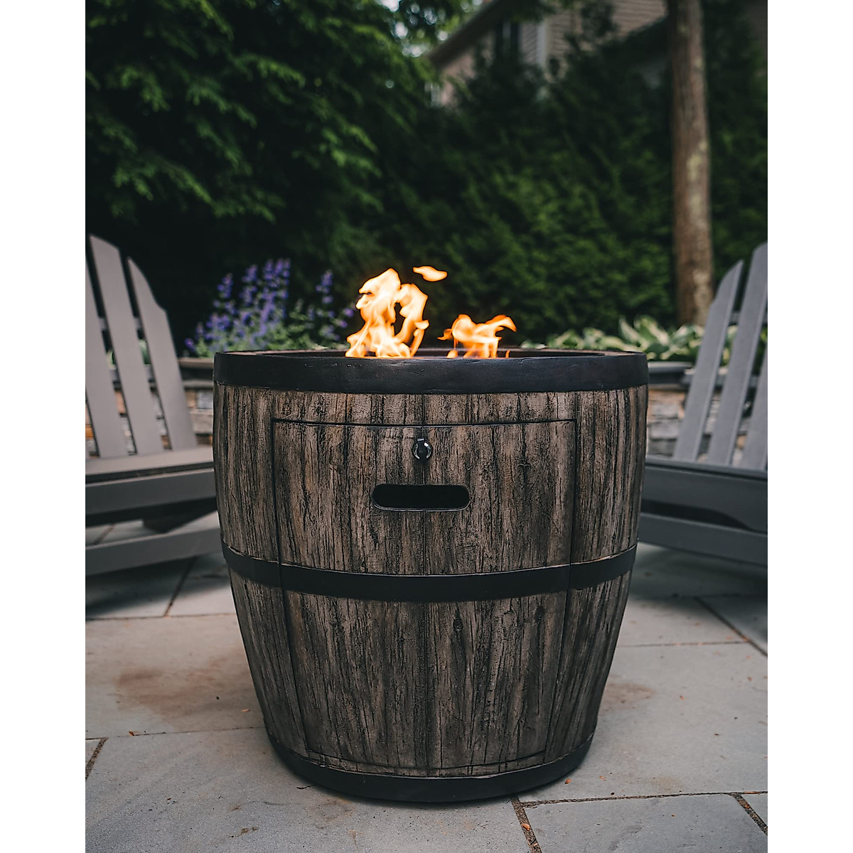 Global Outdoors Wine Barrel Gas Fire Pit 27L X 27W X 24H