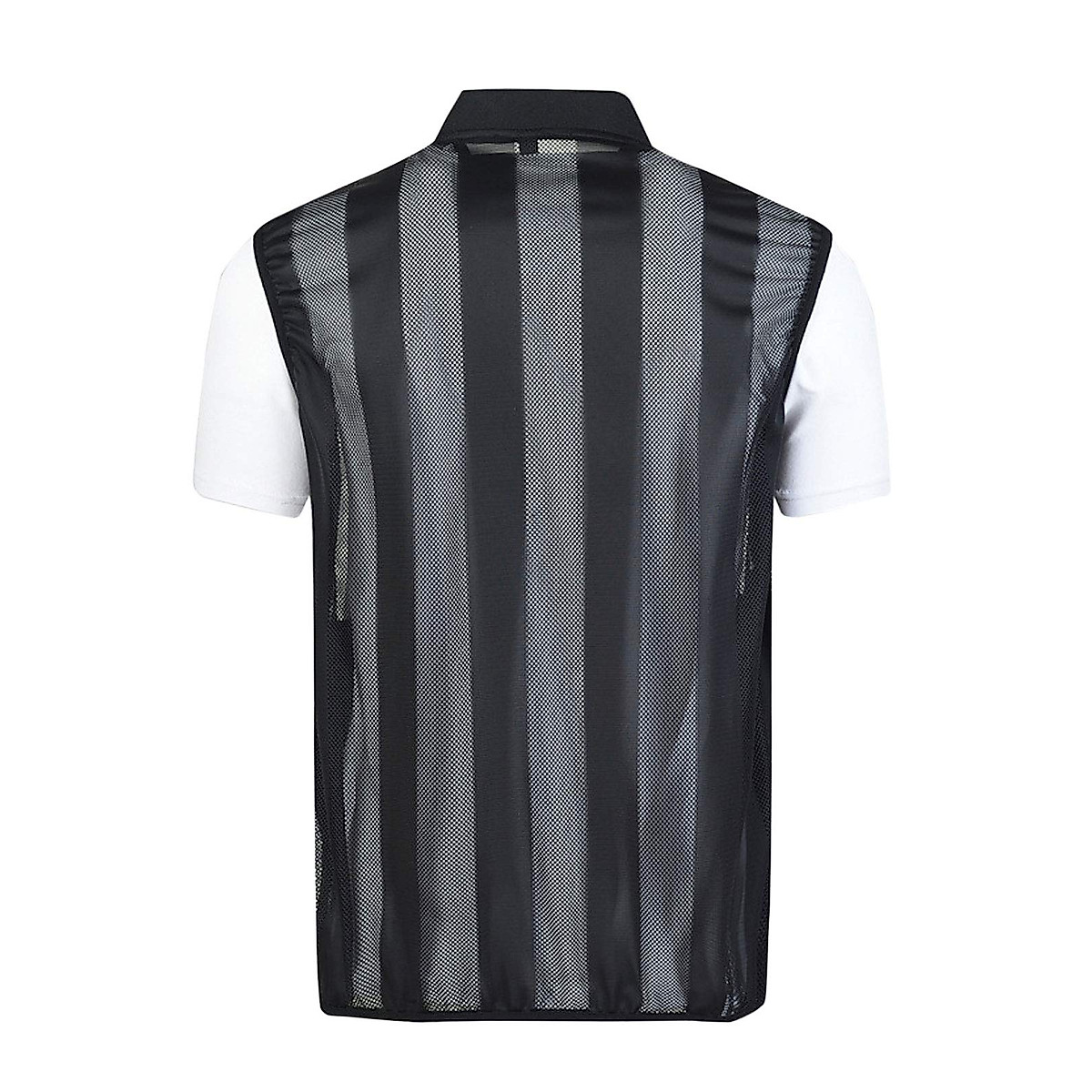 Flygo Men's Summer Stand Collar Lightweight Breathable Mesh Cycling Travel Zip Vest (Medium, Black)