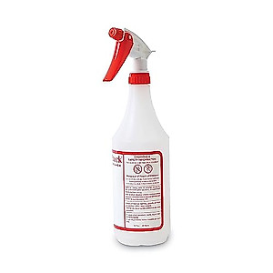 Boardwalk BWK03010 HDPE 32 oz. Trigger Spray Bottles - Clear/Red (3/Pack)