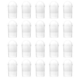 Hemoton Clear Dessert Cups 20pcs Disposable Dessert Cups Plastic Small Appetizer Cups Clear Cupcake Cups Sundae Cups DIY Tasting Shot Glasses with Lids for Snacks Mousse Parfaits Puddings