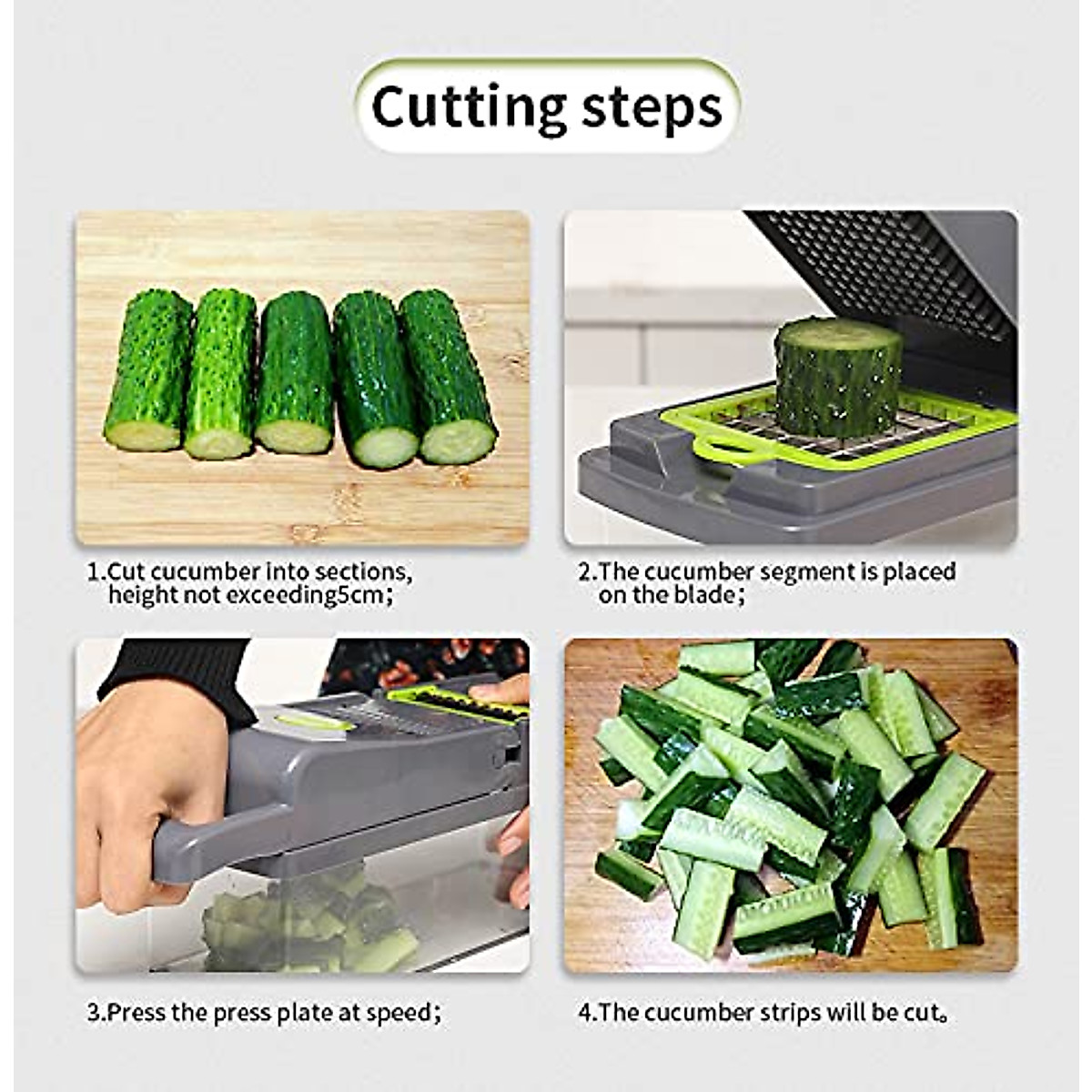 B BSIASIO Vegetable Chopper With Container Onion Chopper, Egg Slicer, Slicer, Vegetable Slicer, Professional food chopper,8 blades