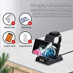 Wireless Charger for Samsung, 3 in 1 Wireless Charging Station for Samsung Galaxy S23 Ultra/S22/S21/S20/Note 20/Z Flip 4/Z Fold 4, Samsung Watch Charger for Galaxy Watch 5 Pro/4/3, Galaxy Buds 2/Pro/+