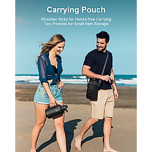 Trebo Half Gallon Water Bottle 64oz with Handle,Double Wall Vacuum Insulated Large Water Jug,Stainless Steel Water Bottle Flask,Wide Mouth Water Bottles with Straw Spout Lids Strap,Black