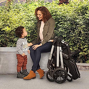 Evenflo Pivot Xpand Modular Stroller, Baby Stroller, 4 Modes, Durable Construction, Extra-Large Storage Basket, Compact Folding Design, 55-lb Capacity, Stallion Black-1 Count (Pack of 1)