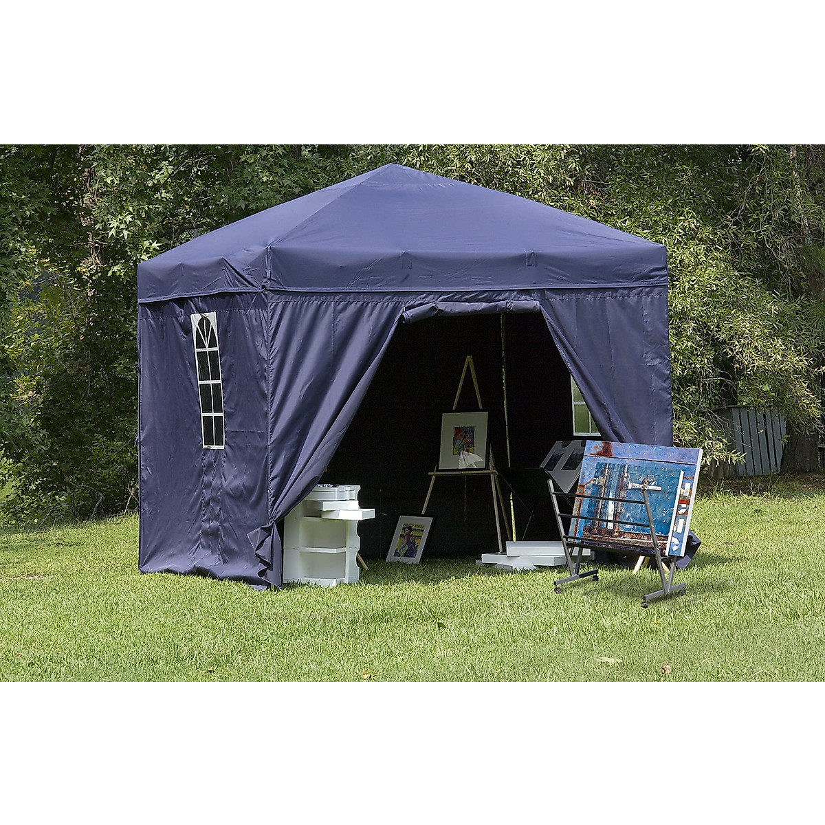 Art Expo Metal Art Professional Print Rack, Holds Posters, Prints, Canvas Art for Shows & Storage, Mobile with Rolling Casters Size 22"Hx34"Wx6"D