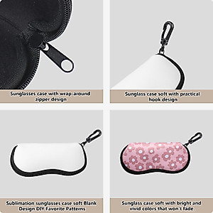 Sublimation Sunglasses Case Blanks,Neoprene Zipper Sunglasses Case Soft With Belt Clip for Sublimation Blanks Sunglasses Case Soft Travel Sunglass Case Heat Transfer Printing Dye DIY Craft (12 Pcs)