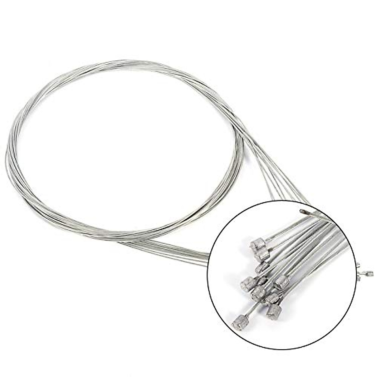 Demeras Bike Cable Wire, Derailleur Cable Slick Road Shift Cable Strong Adjust Speed for Mountain Bike Road Bike or Folding Bike