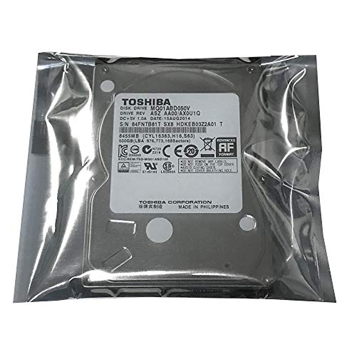 500GB Toshiba 2.5-inch SATA laptop hard drive (5400rpm, 8MB cache) MQ01ABD050V (Renewed)
