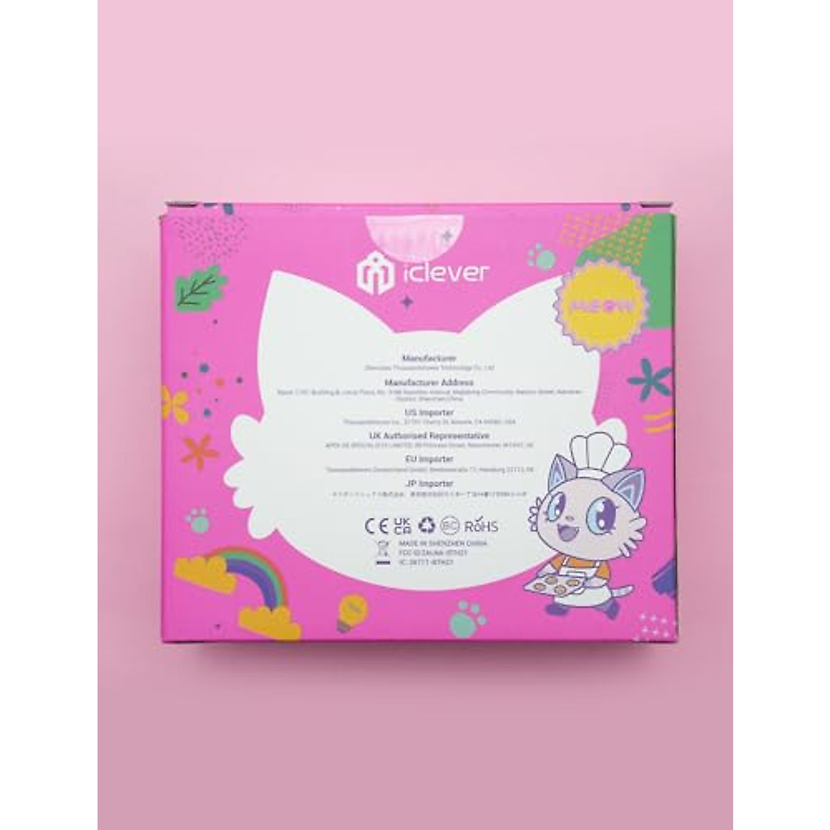 iClever Kids Bluetooth Headphones, Light Up Cat Ear, Safe Volume 74/85dBA,60H Playtime,Bluetooth 5.3,USB C Charging,Wireless Kids Headphones AUX Cord for iPad Tablets School Travel,Meow Cookies-Purple